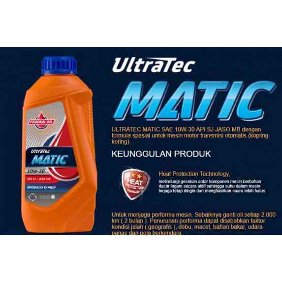 Jual OLI FEDERAL MATIC ULTRATEC 30 0,8 LITER SAE 10W-30 API SJ JASO MB ...