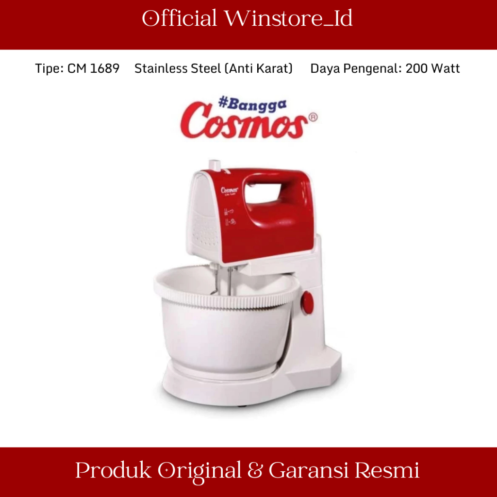 Jual [ Cosmos ] Stand Mixer / Mixer Com Cosmos Turbo CM 1689 ...