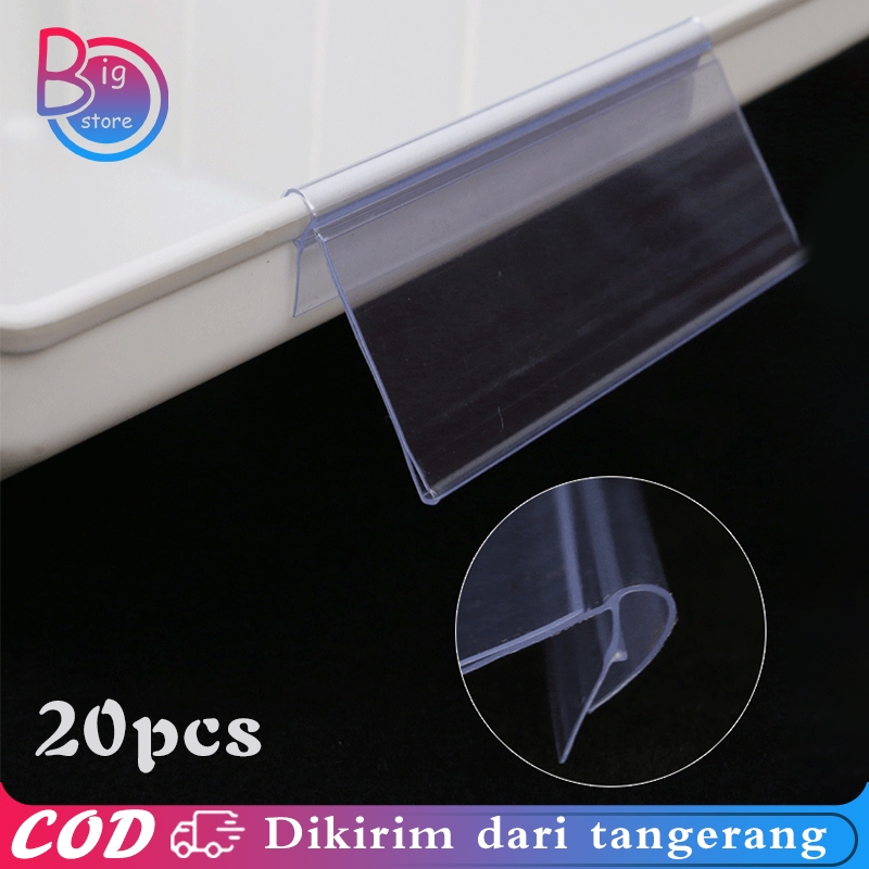 Jual Isi 20pcs Label Harga Mika 10x4.3cm Price Tag Holder Minimarket ...