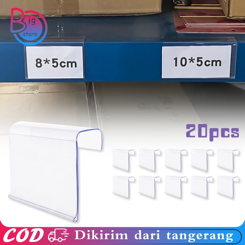Jual Isi 20pcs Label Harga Mika 10x4.5cm Price Tag Holder Serbaguna ...