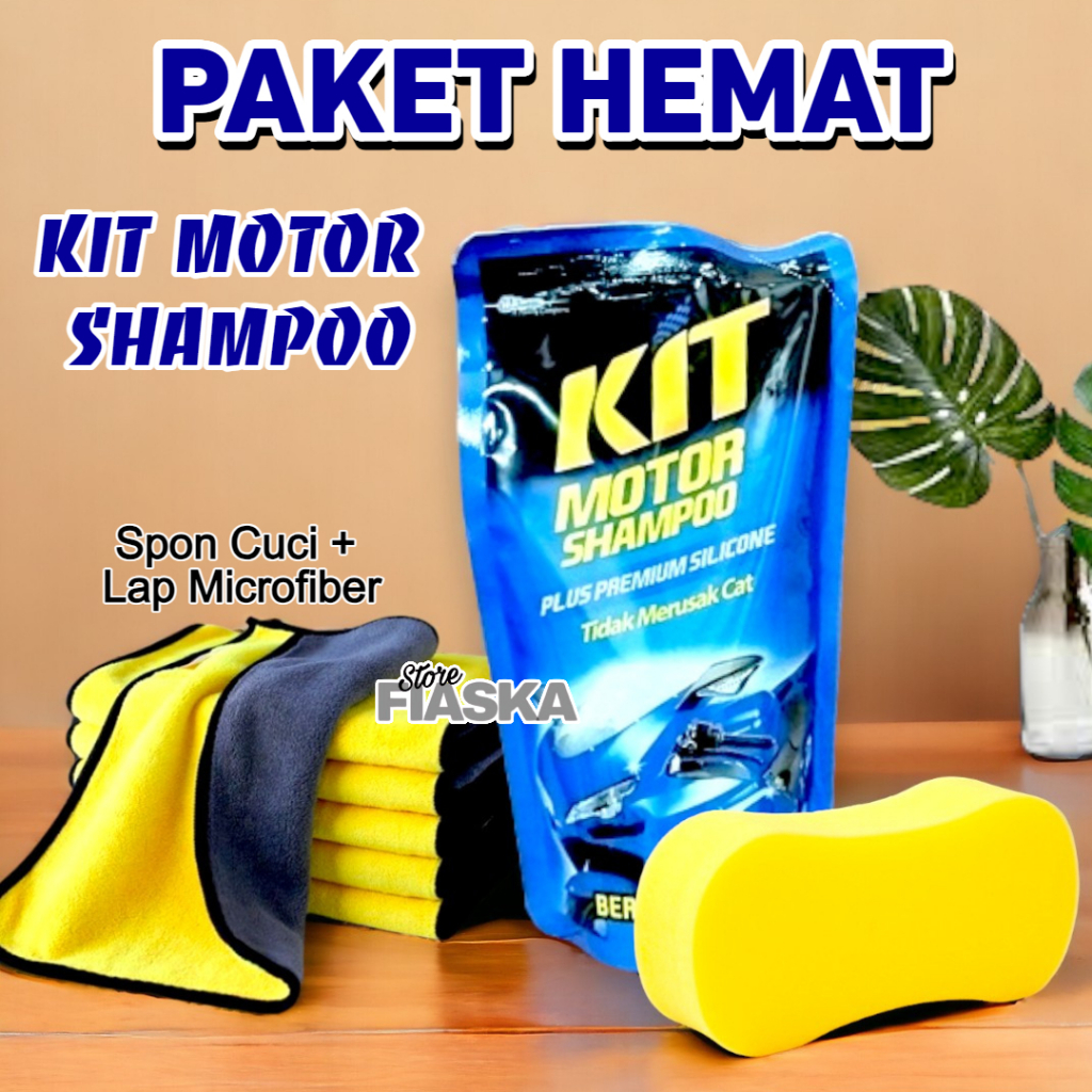 Jual PAKET HEMAT KIT SHAMPOO MOTOR PLUS SILICON PRAKTIS TINGGAL PAKAI ...
