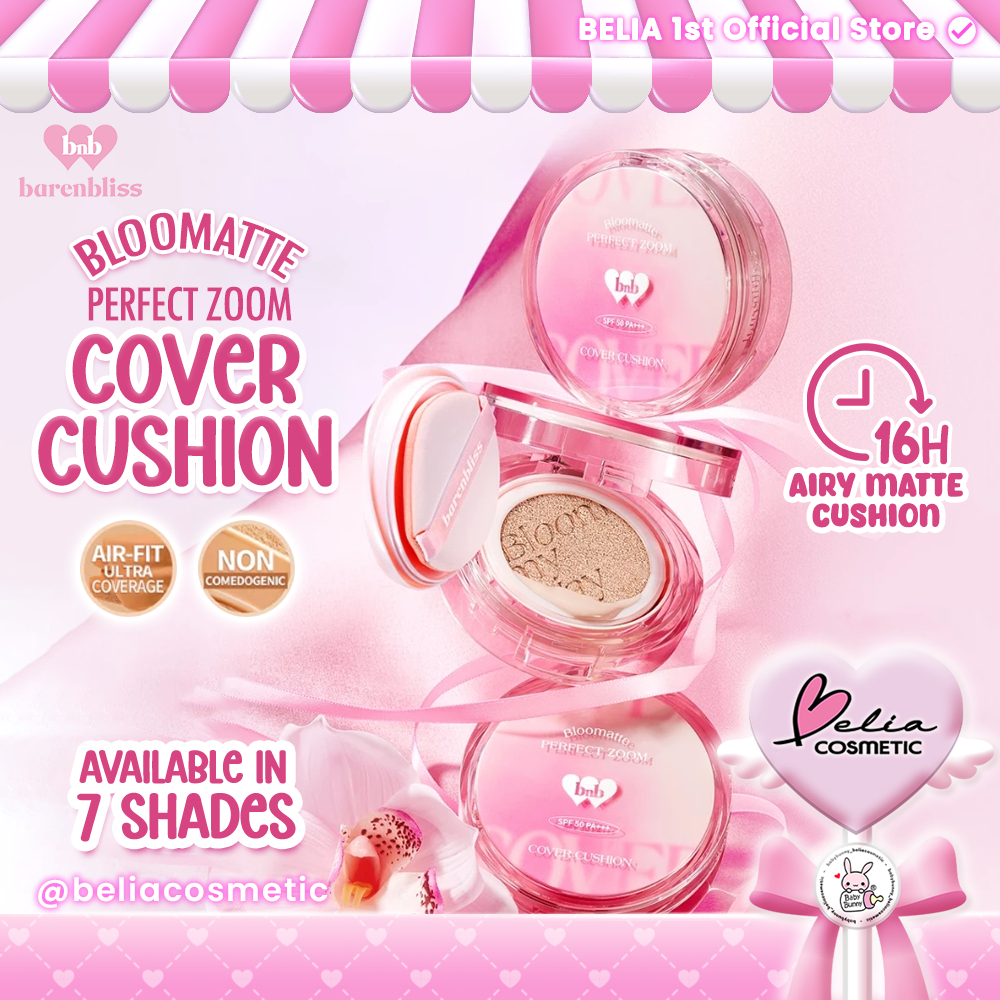 Jual BELIA BARENBLISS BNB Bloomatte Perfect Zoom Cover Cushion SPF 50 PA+++ | 16H Flawless Matte ...