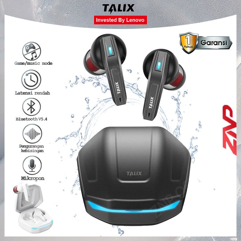 Jual ZNP X Lenovo TALIX TA12 TWS Wireless Bluetooth V5.4 Headset Gaming ...