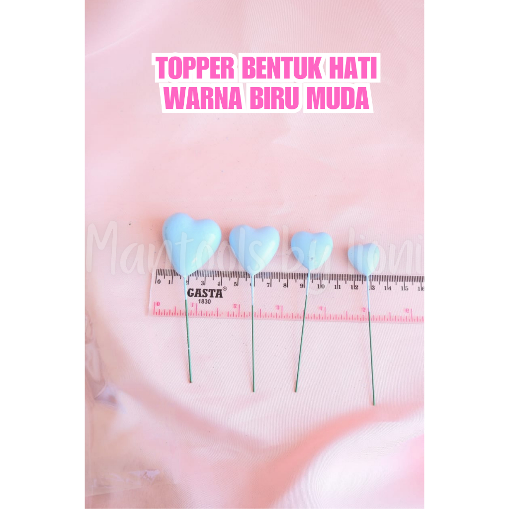 Jual TOPPER KUE BENTUK HATI WARNA BIRU MUDA UNTUK DEKORASI KUE CAKE ...