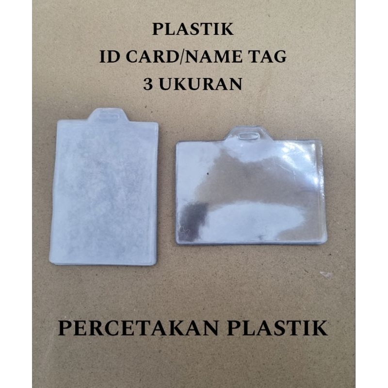 Jual PLASTIK ID CARD/ NAME TAG 2 MODEL 3 UKURAN 1PACK ISI 100PCS ...