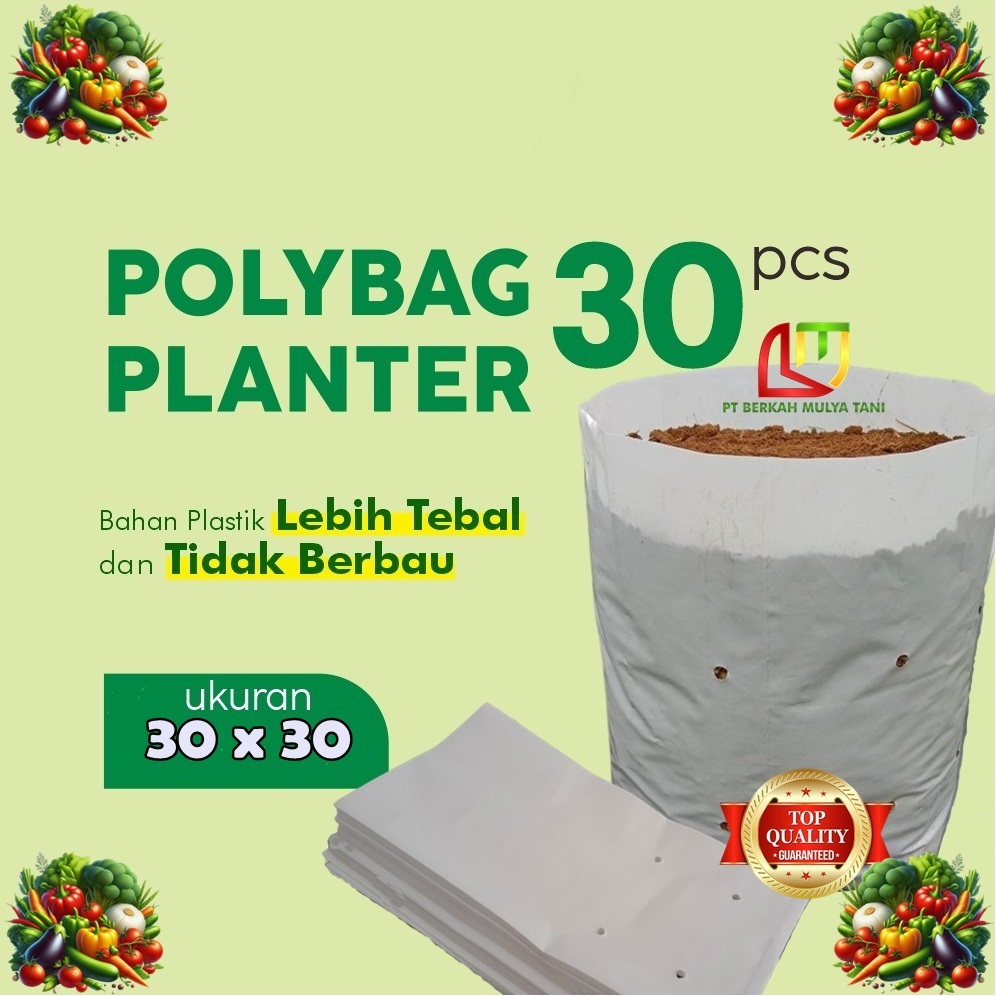 Jual 30 Pcs Polibag Putih Polybag Tanaman 30x30 Tebal Mengkilat ...