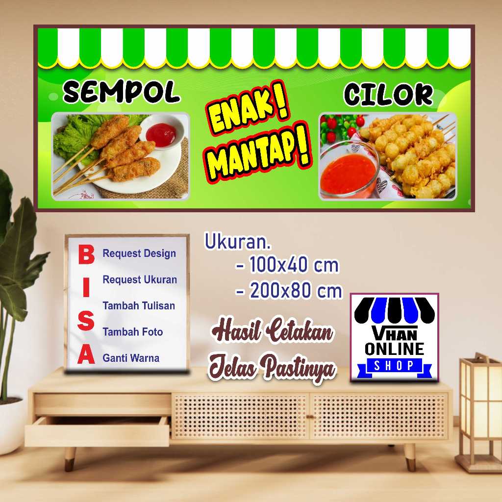 Jual Cetak Spanduk Banner Sempol Ayam dan Cilor Bagus Murah | Shopee ...