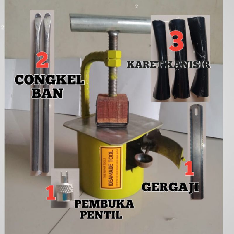 Jual alat tambal ban+ 2 cukit/ congkel+ 3 kanisir+ 1pembuka pentil + 1 ...