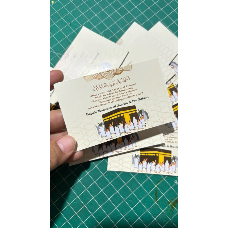 Jual Kartu Ucapan Umroh Thanks Card Haji Baitullah Hadiah Kepulangan ...