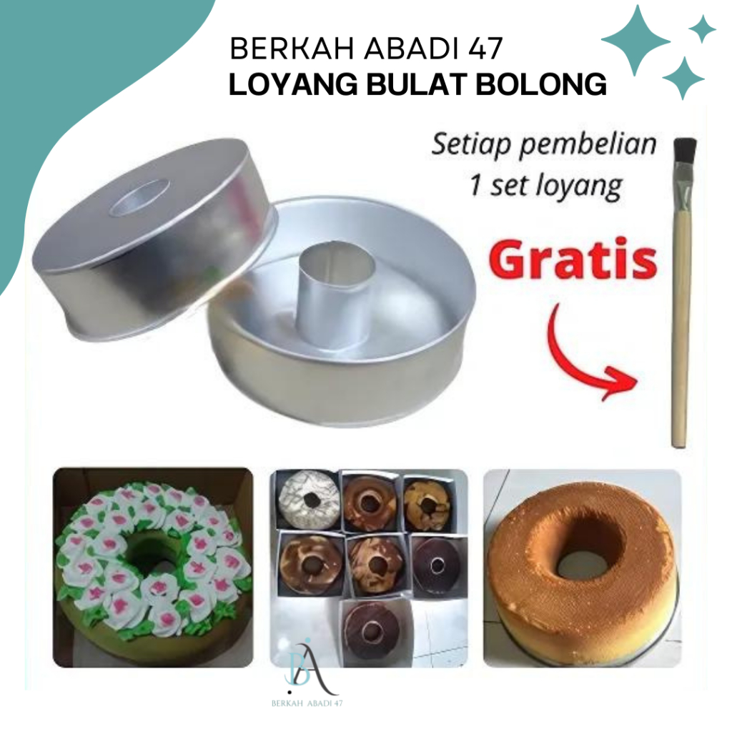 Jual Loyang Kue Bolu Bulat Bolong Tengah Bahan Alumunium Loyang Bolu ...
