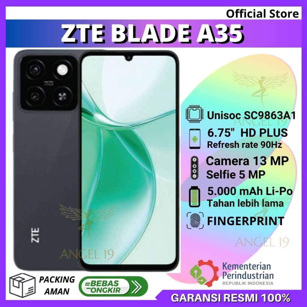 Jual ZTE BLADE A35 4/64 GB GARANSI RESM BATERAI 5000 mAh | Shopee Indonesia