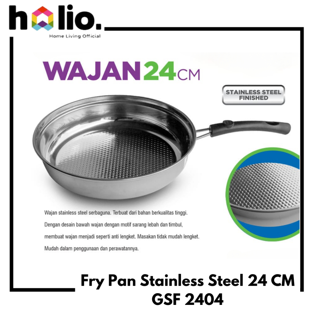 Jual Panci Wajan Frypan 24CM Stainless Steel Motif Sarang Lebah Honeycomb Fry Pan 24 CM Anti ...