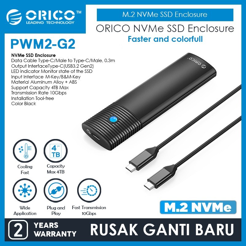 Jual Orico PWM2-G2 Case External SSD M.2 2280/ 2242 Nvme Enclosure ...