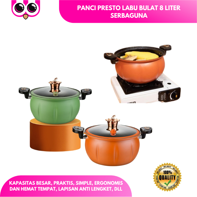 Jual PANCI PRESTO LABU BULAT 8 LITER SERBAGUNA PRESSURE COOKER POT ...