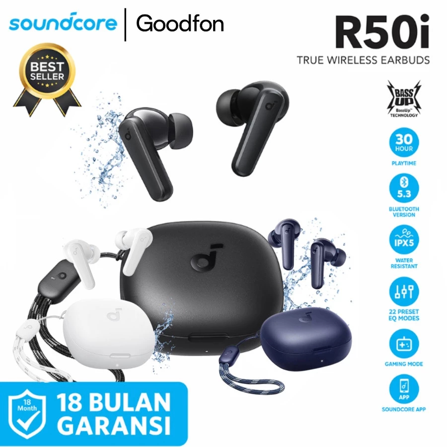 Jual ANKER SOUNDCORE R50I TWS STICK EARPHONE WIRELESS BLUETOOTH 5.3 ...