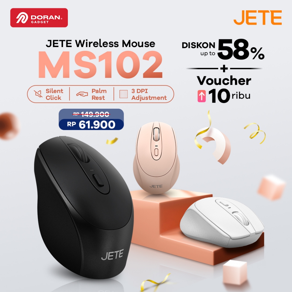 Jual Mouse Wireless JETE MS102 Series - Garansi Resmi JETE 2 Tahun ...