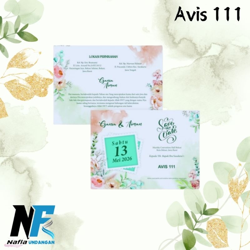 Jual Blangko Undangan atau Kertas Undangan Pernikahan AVIS 111 Harga ...