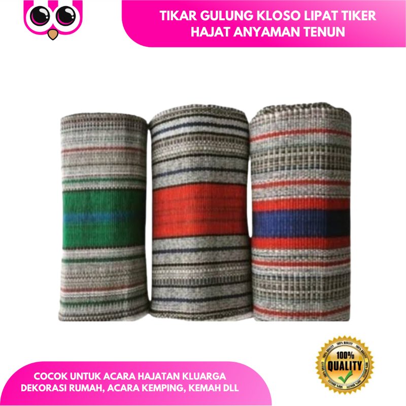 Jual TIKAR GULUNG KLOSO LIPAT TIKER HAJAT ANYAMAN TENUN SERBAGUNA ...