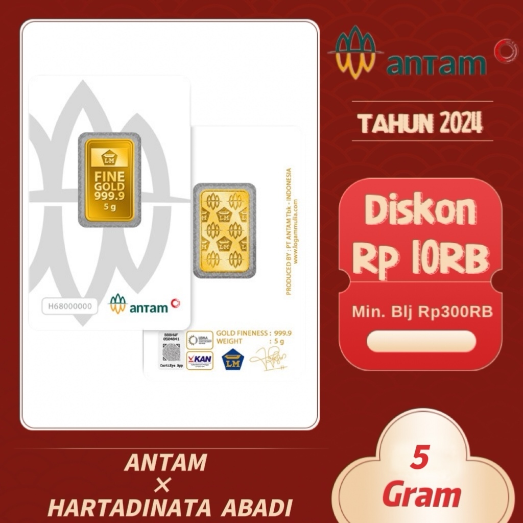 Jual Micro Gold 5 Gram Premium Logam Mulia（LM）Emas Hartadinata x Antam ...