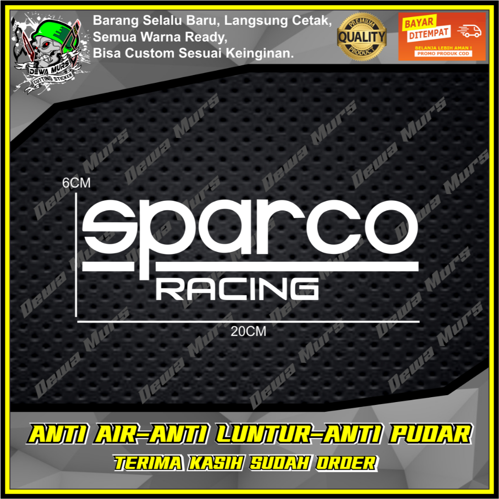 Jual Cutting Sticker SPARCO RACING Cocok Buat Motor Dan Mobil | Shopee ...