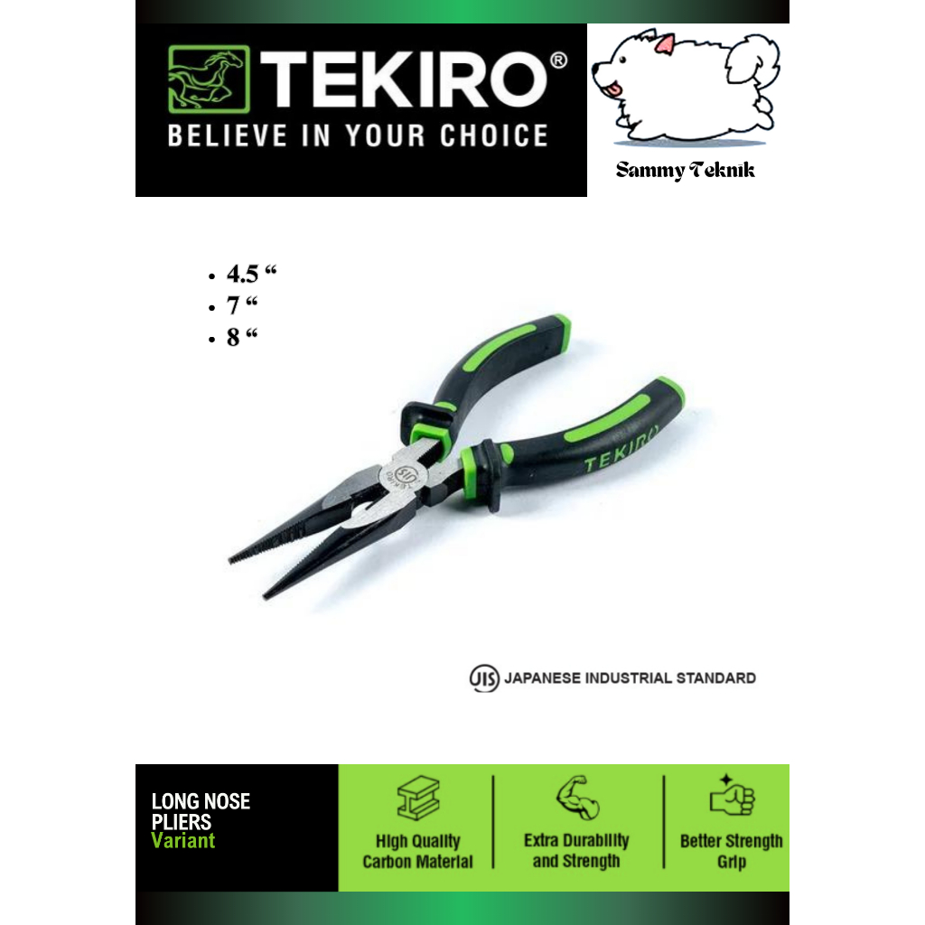 Jual TANG LANCIP TEKIRO (N - R) 4.5" - 6" - 8" / LONG NOSE PLIERS | Shopee Indonesia