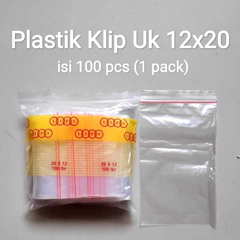 Jual Plastik PE Zip Lock Ukuran 12x20 dengan Klip, Isi 100 Lembar ...