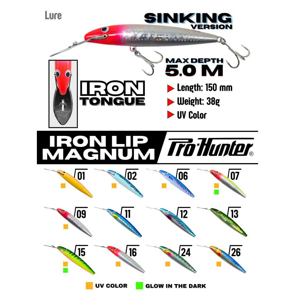 Jual Lure PROHUNTER IRON LIP MAGNUM (IRON TONGUE) 15cm / 38gram ...