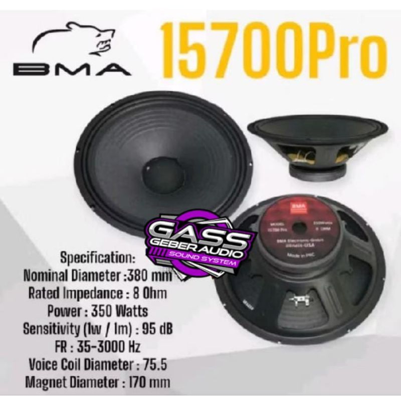 Jual Speaker BMA 15 inch 15700 pro coil 3 in | Shopee Indonesia