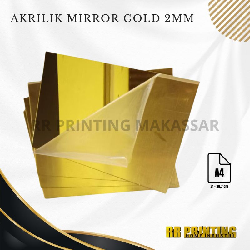 Jual AKRILIK MIRROR / Acrilyc mirror gold - UKURAN A4 | Shopee Indonesia