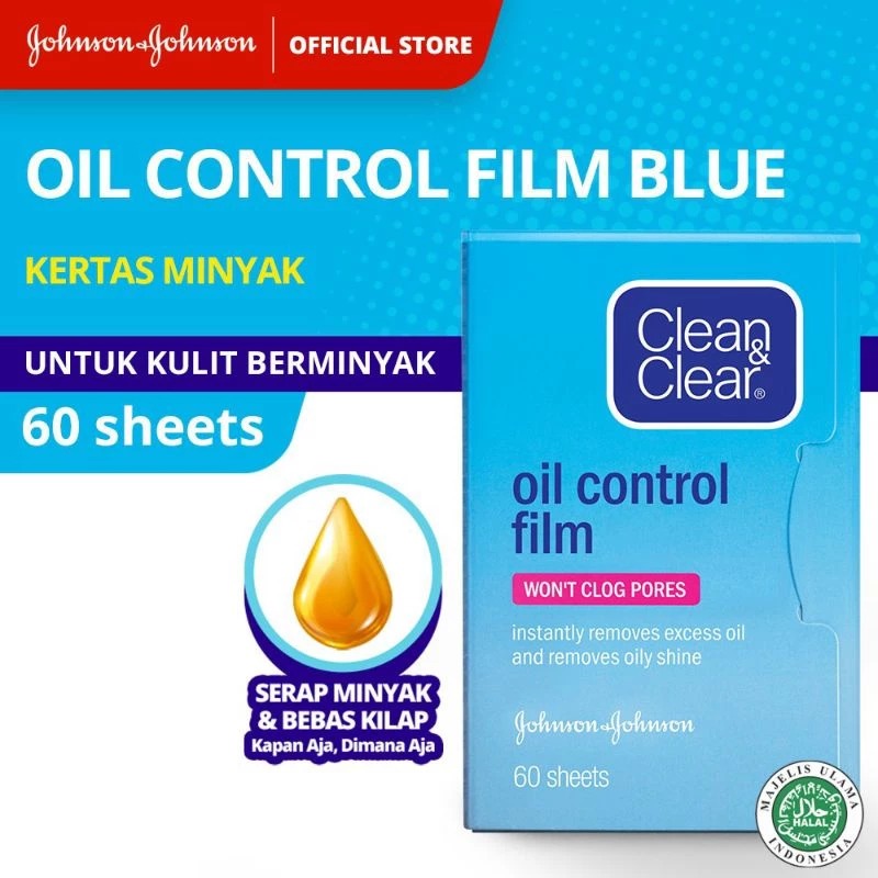 Jual Clean & Clear Oil Control Film Face Paper Kertas Minyak Wajah 60s ...