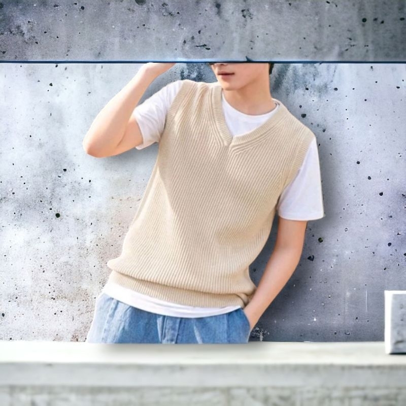 Jual DR BRAVO - Rompi Rajut Pria Polos / Basic Knit Vest Rompi Seragam ...