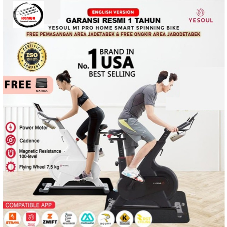 Jual Yesoul M1 Pro Home Smart Spinning Bike Indoor Sepeda Fitness-RESMI - Putih | Shopee Indonesia