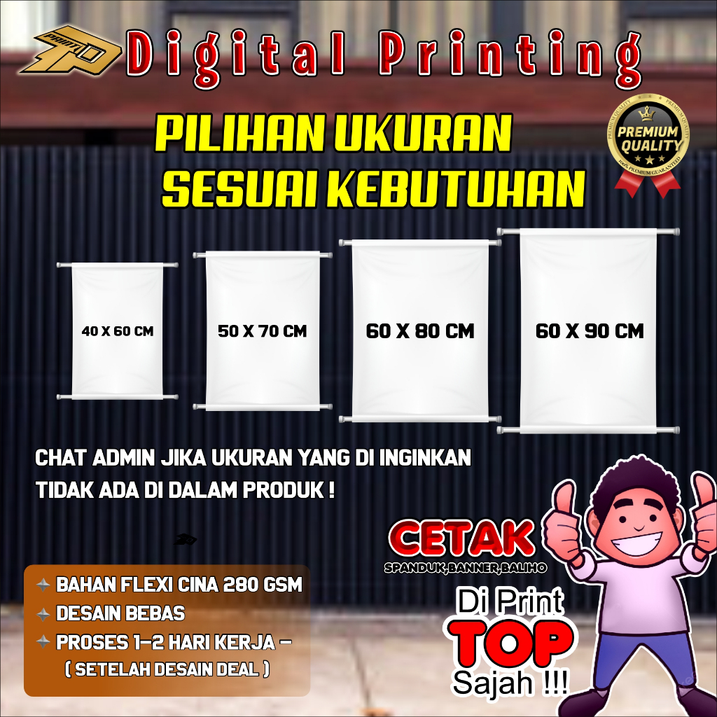 Jual 1 HARI JADI SPANDUK BANNER SEPANDUK BALIGHO POHON PROMOSI USAHA ...