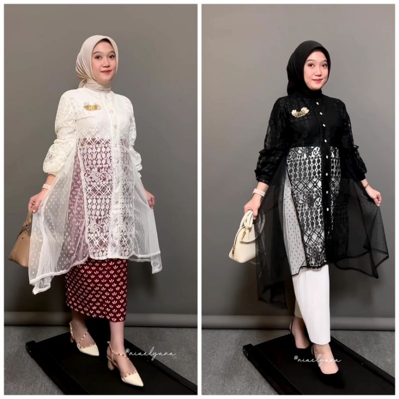 Jual Esora Outer Tunik Brukat Cardigan Brokat Lengan Panjang Kebaya ...