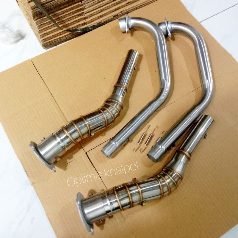 Jual Stainless Big elbow pipe + adaptor/connector Raider 150 Carb ...
