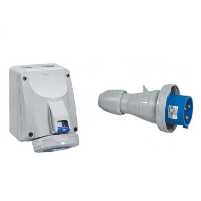 Jual Legrand 1 Set Surface Mounting Plug Socket 2P+E / 3 pin 16A ip67 ...