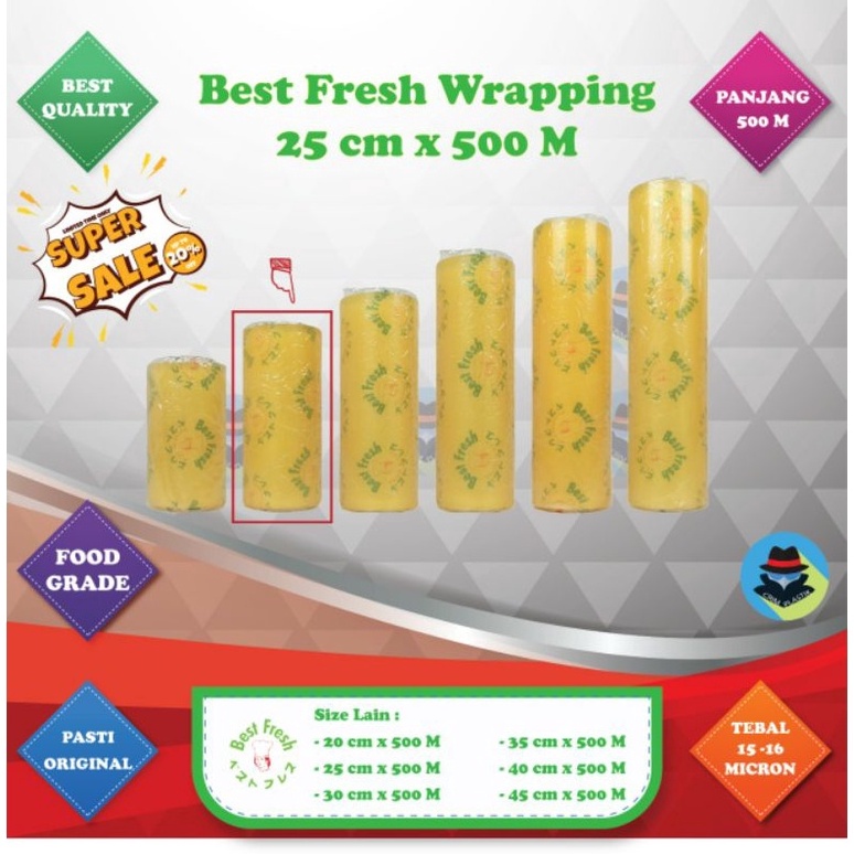 Jual Plastik Wrapg Makanan BEST FRESH 25 cm x M FOODGRADE Terrah ...