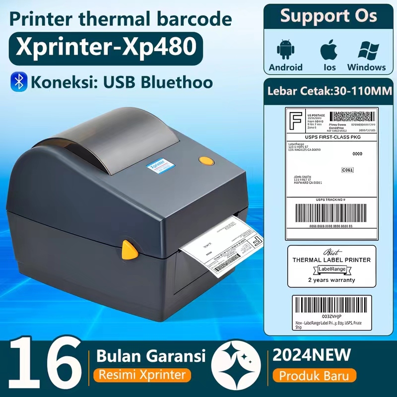 Jual Printer Thermal Barcode Label Thermal Xp-480B 30-110MM USB/USB-BLUETHOOTH Xprinter | Shopee ...
