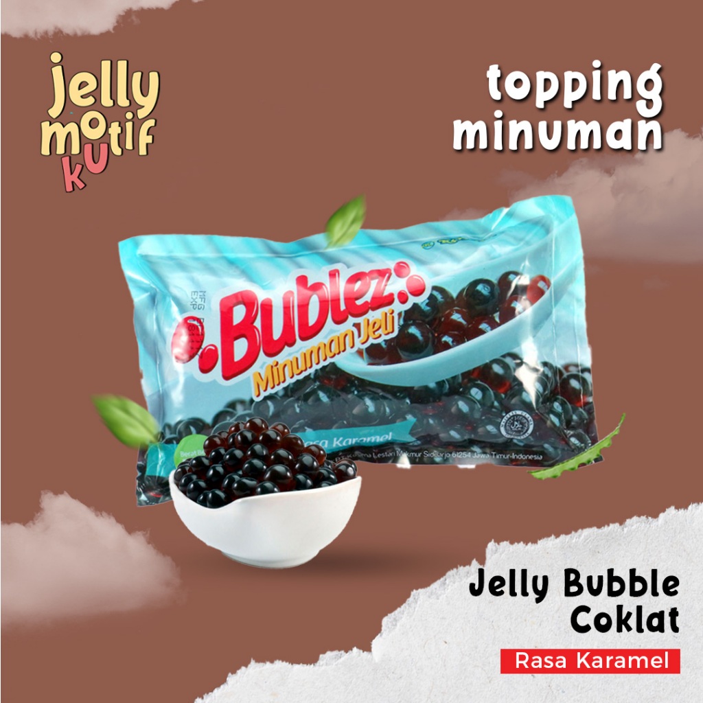 Jual Topping Minuman Bublez Jelly Mutiara Coklat Rasa Karamel 500gr ...