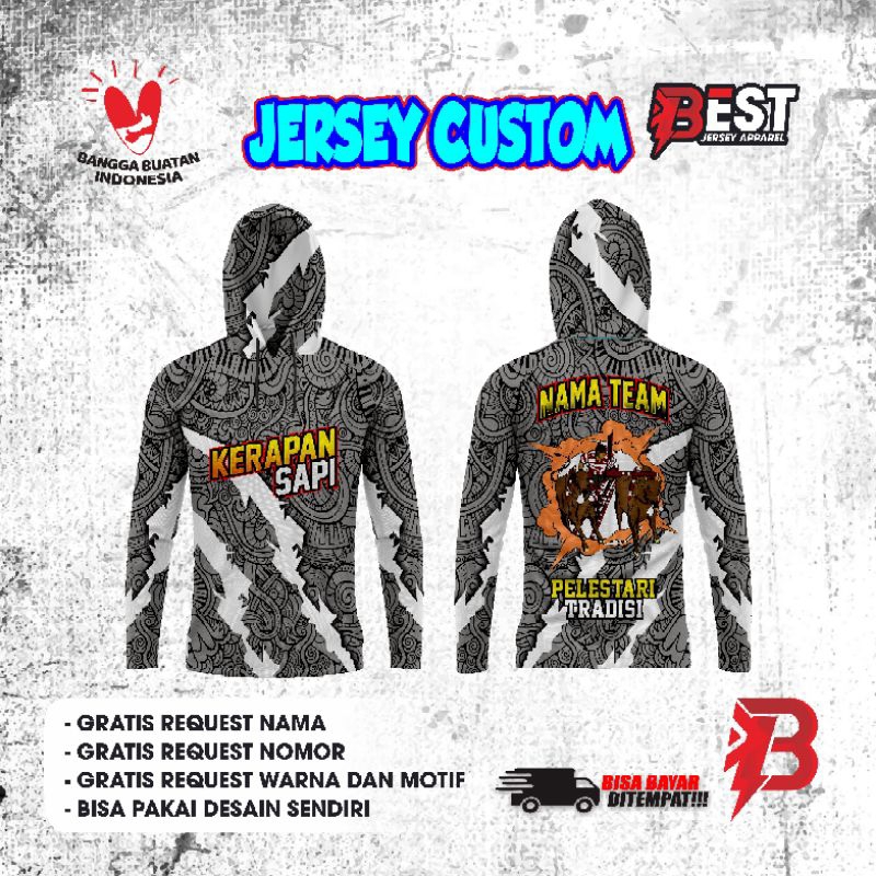 Jual JERSEY KERAPAN SAPI CUSTOM DESAIN | Shopee Indonesia