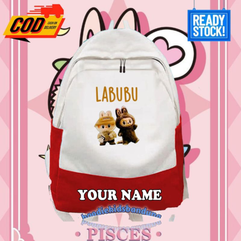 Jual bacpack anak sekolah SD animasi Labubu -tas ransel anak gambar Labubu terbaru free name 42 ...