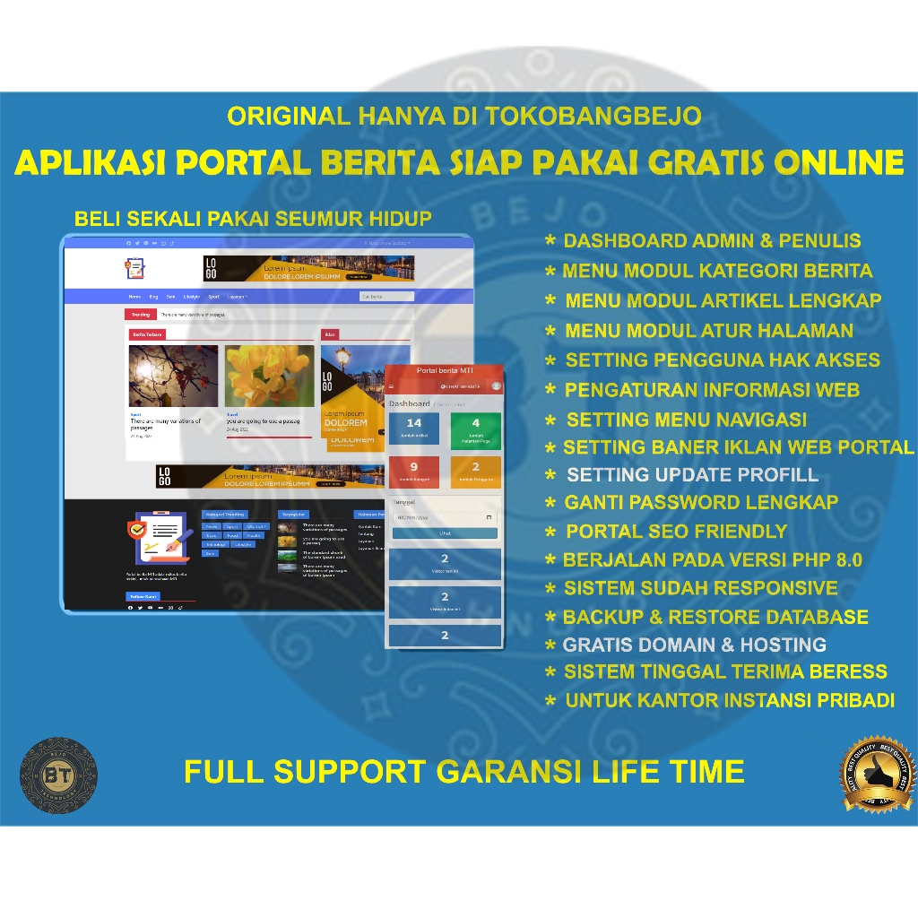 Jual APLIKASI WEB SOURCE CODE SISTEM INFORMASI PORTAL BERITA LENGKAP SIAP PAKAI GRATIS ONLINE ...
