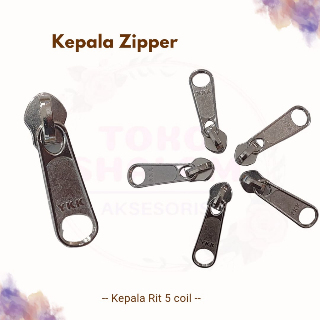 Jual Kepala Resleting YKK 5 koil NECKEL / Rit YKK No. 5 Koil DFL Panjang/kepala resleting ...