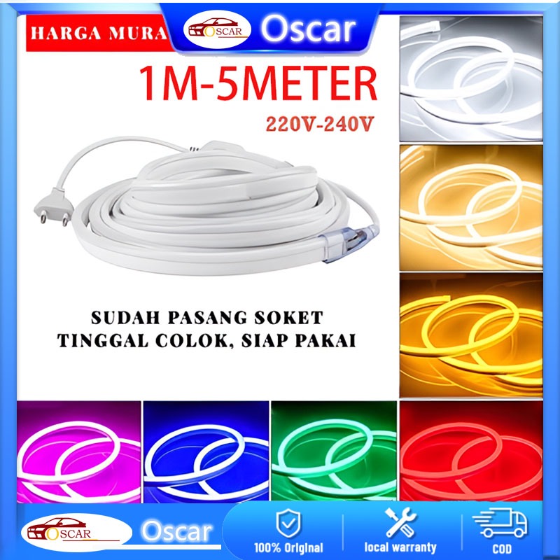 Jual PAKET LAMPU LED NEON FLEX 220V WATERPROOF LENGKAP TINGGAL COLOK ...