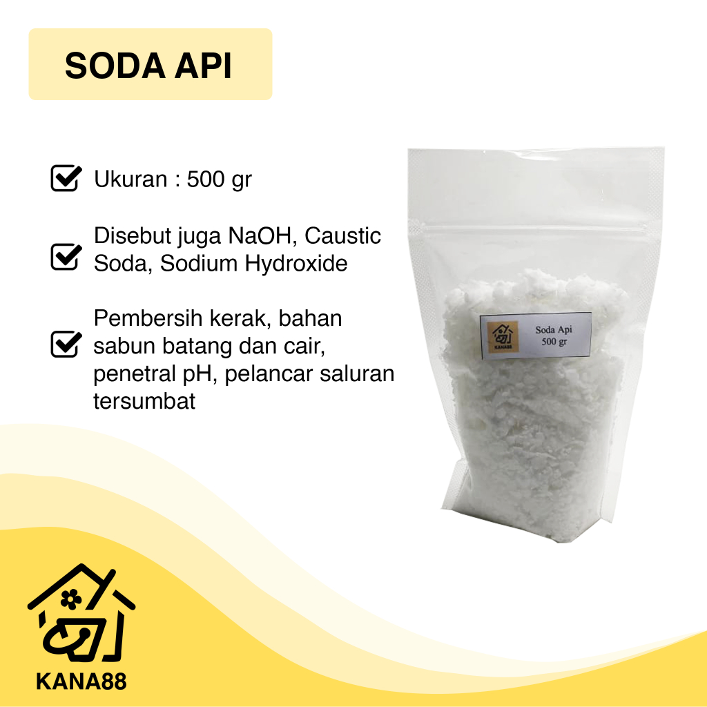Jual Soda Api 500 Gram NaOH Sodium Hydroxide Caustic Soda Pelancar ...