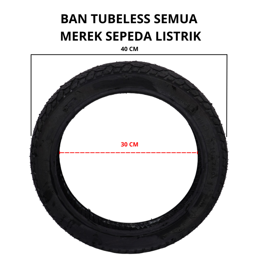 Jual BAN LUAR TUBELESS SEPEDA LISTRIK 16X 2.50 KHUSUS E-BIKE DAN MOTOR ...