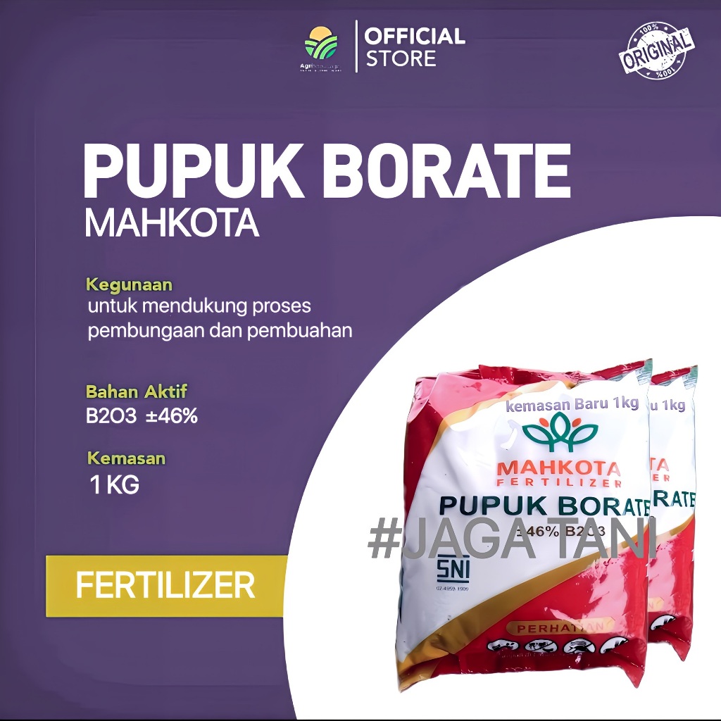 Jual pupuk BORAT MAHKOTA 1KG boron 45% | Shopee Indonesia