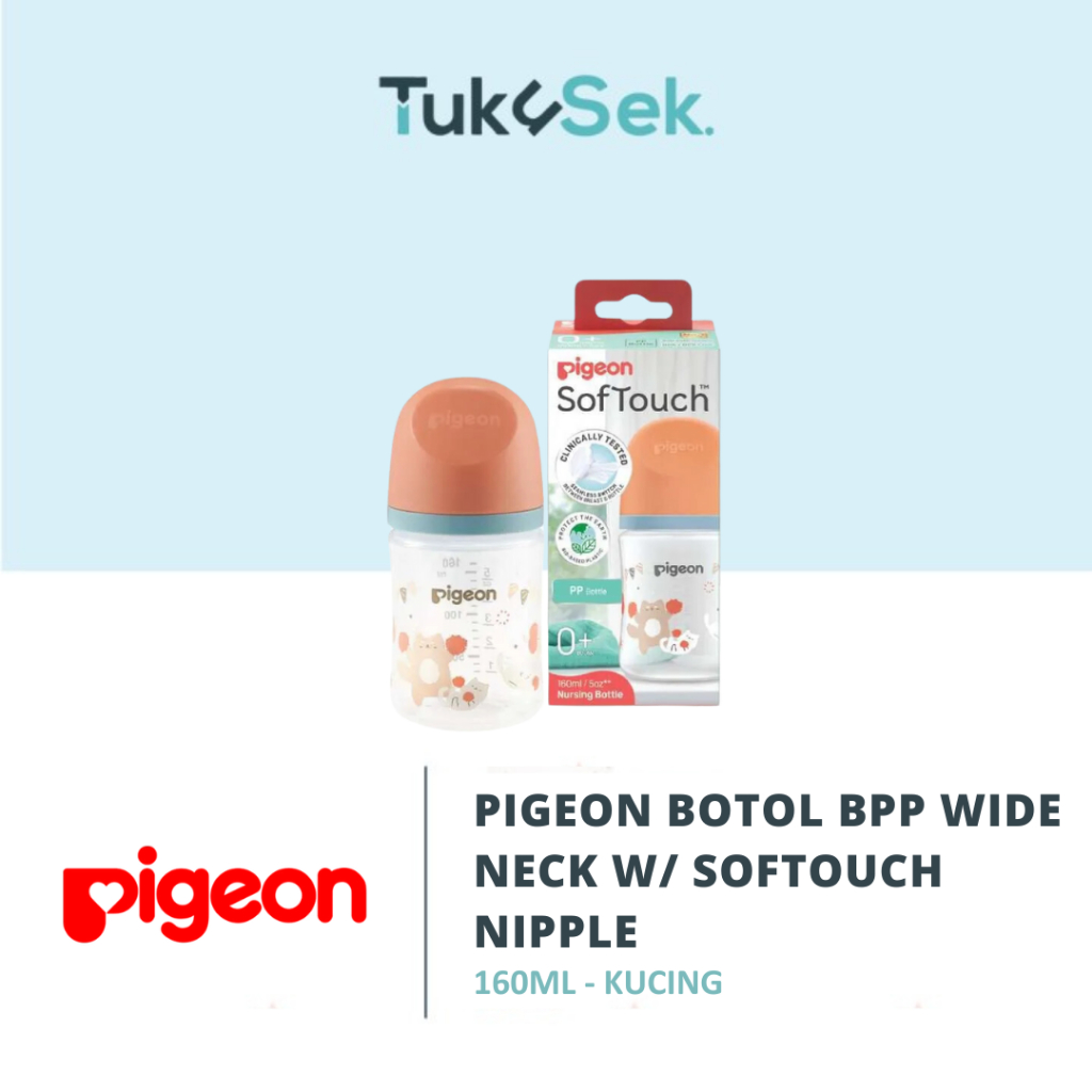 Jual PIGEON Botol BPP Wide Neck 160ml Kucing w/ SofTouch Nipple | Shopee Indonesia