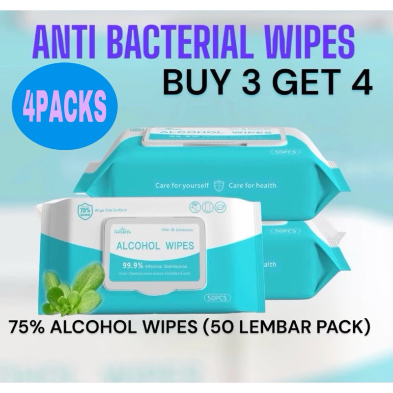 Jual [Promo Buy3 get 4] Tisu Alkohol Wipes ISI 50 Alcohol Disinfektan ...