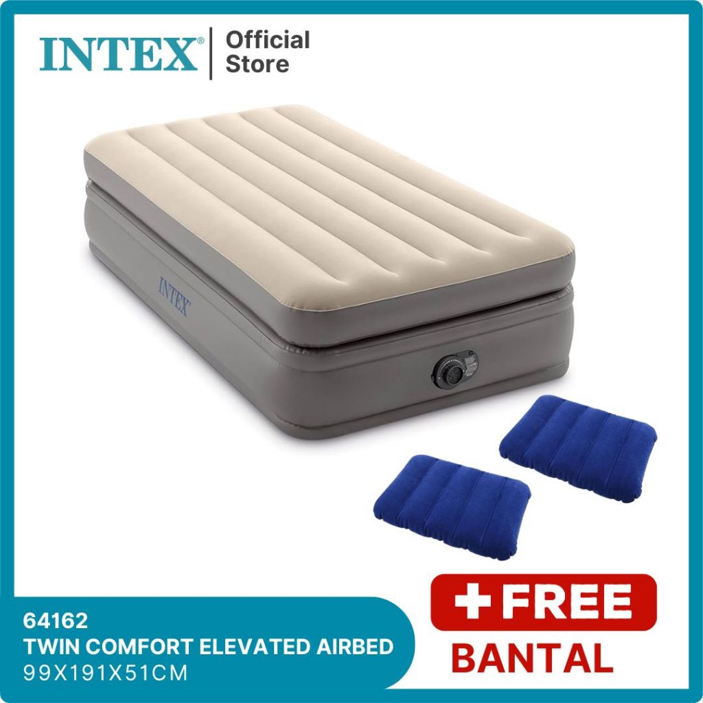 Jual INTEX Kasur Udara Twin Comfort Elevated Airbed 64162 | Shopee Indonesia